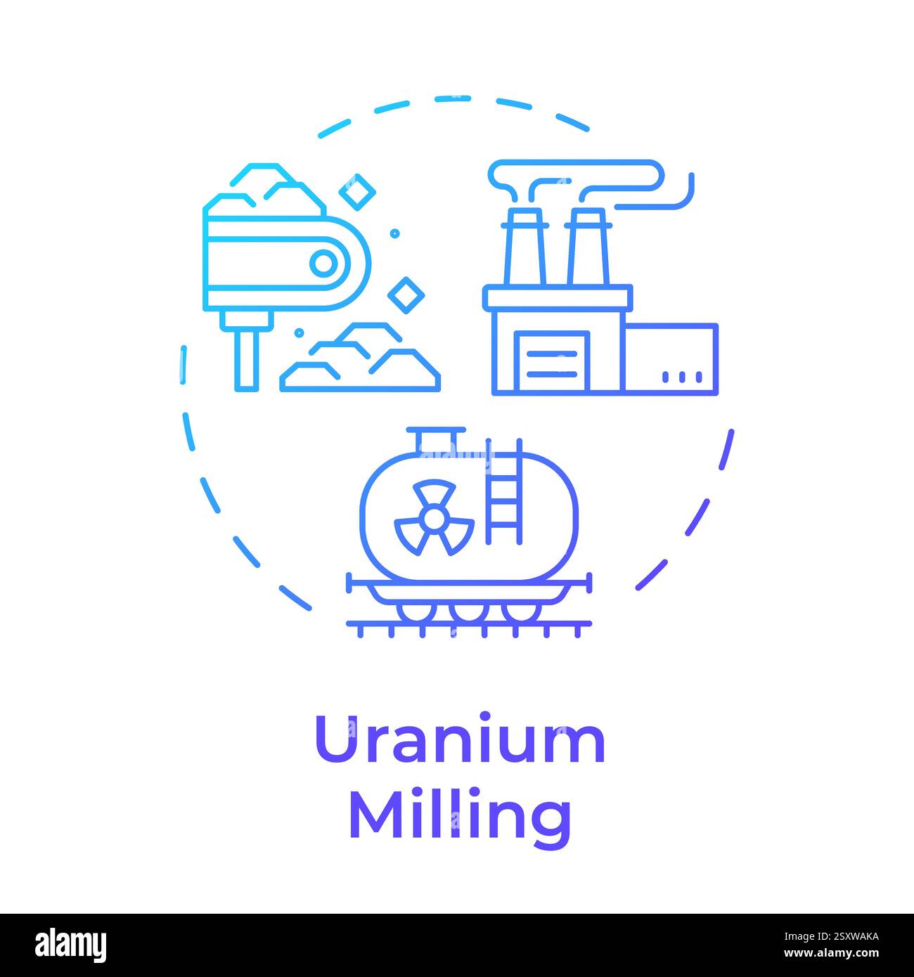 Uranium milling blue gradient concept icon Stock Vector Image & Art - Alamy