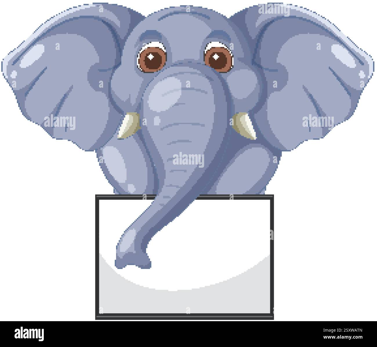 Cute elephant holding a blank sign Stock Vector Image & Art - Alamy