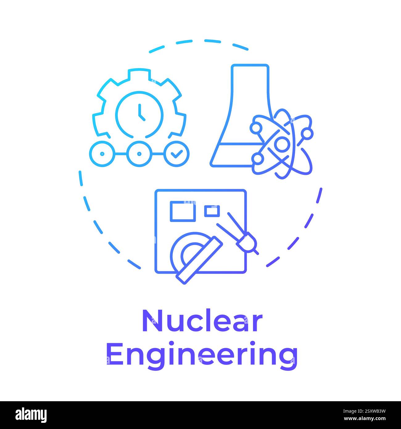 Nuclear engineering blue gradient concept icon Stock Vector Image & Art ...