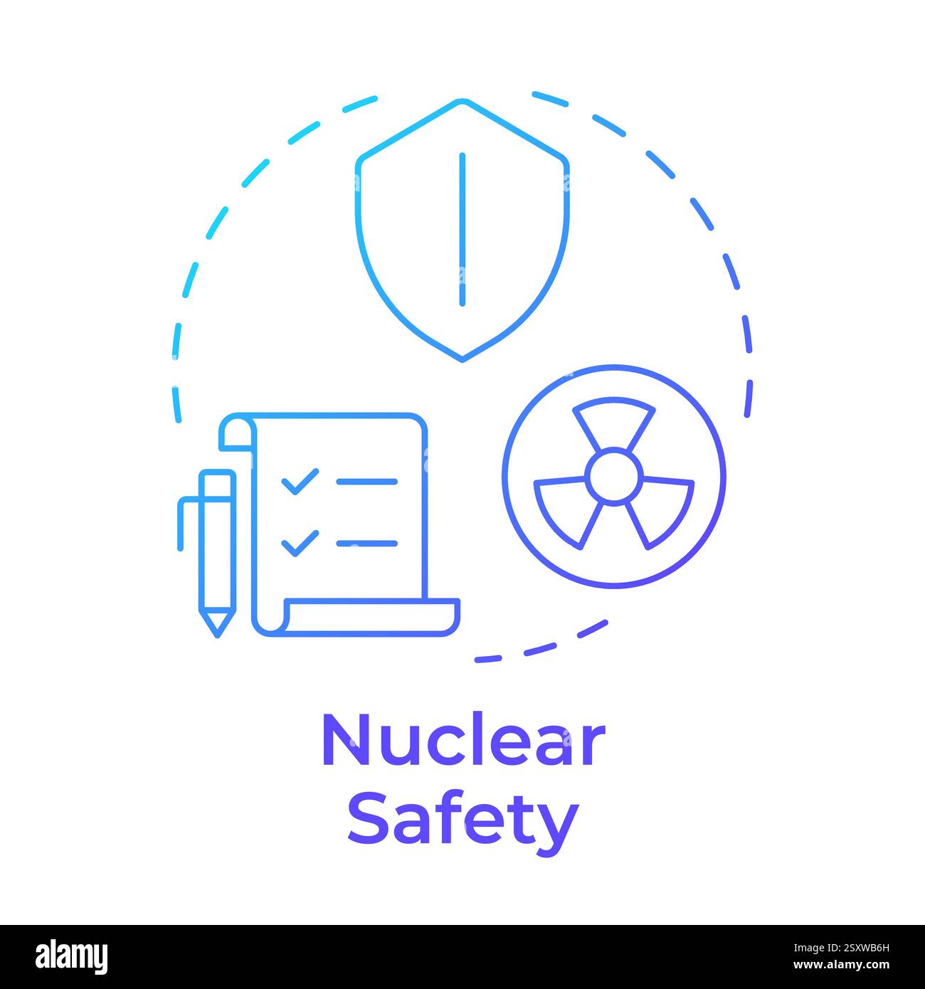 Nuclear safety blue gradient concept icon Stock Vector Image & Art - Alamy