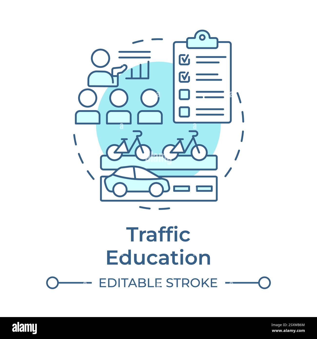 Traffic education soft blue concept icon Stock Vector Image & Art - Alamy