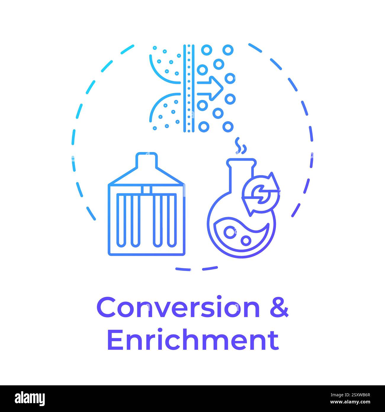 Conversion and enrichment blue gradient concept icon Stock Vector Image ...