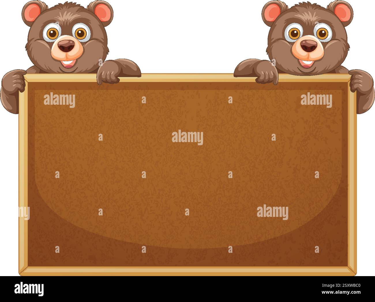 Two cartoon bears with a wooden sign Stock Vector Image & Art - Alamy