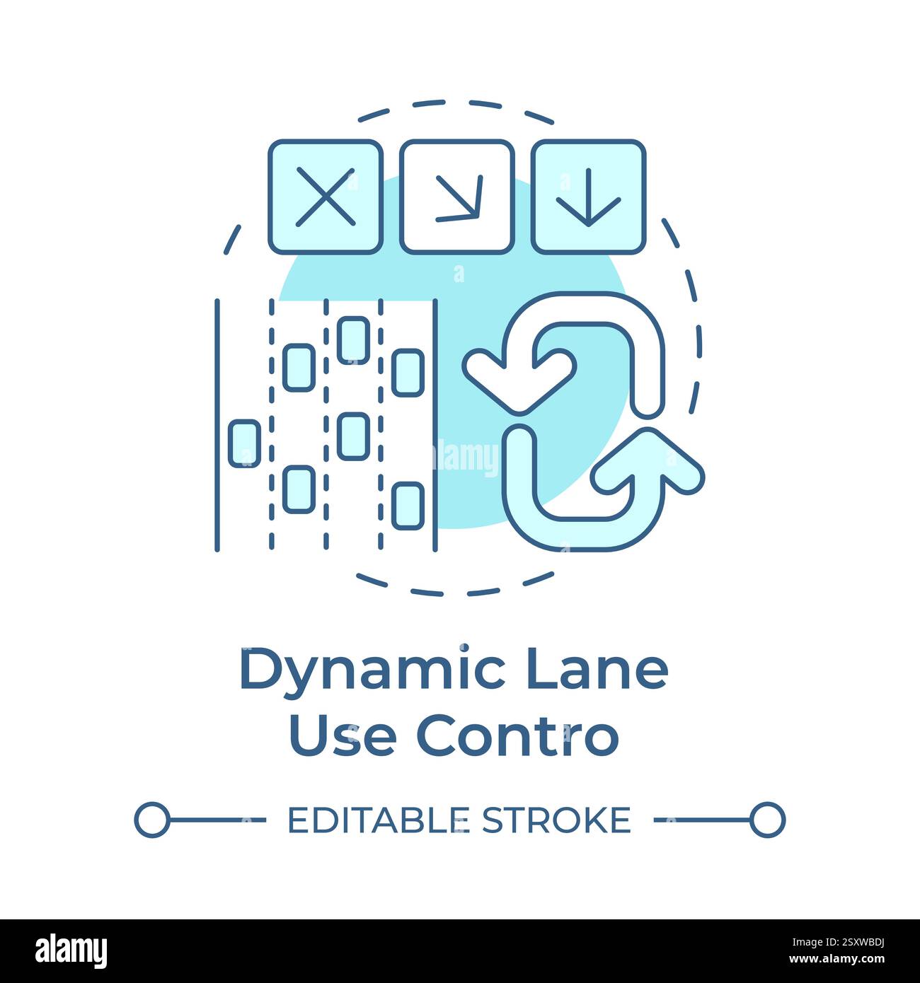 Dynamic lane use control soft blue concept icon Stock Vector Image ...