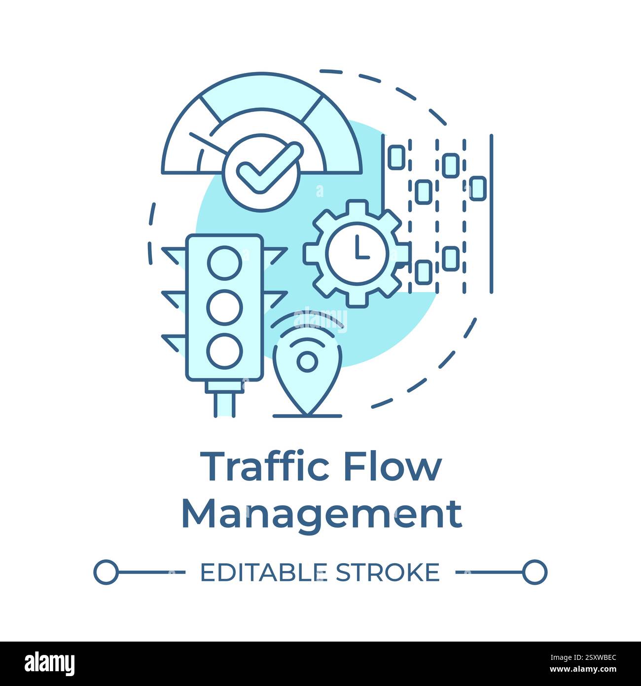 Traffic flow management soft blue concept icon Stock Vector Image & Art ...