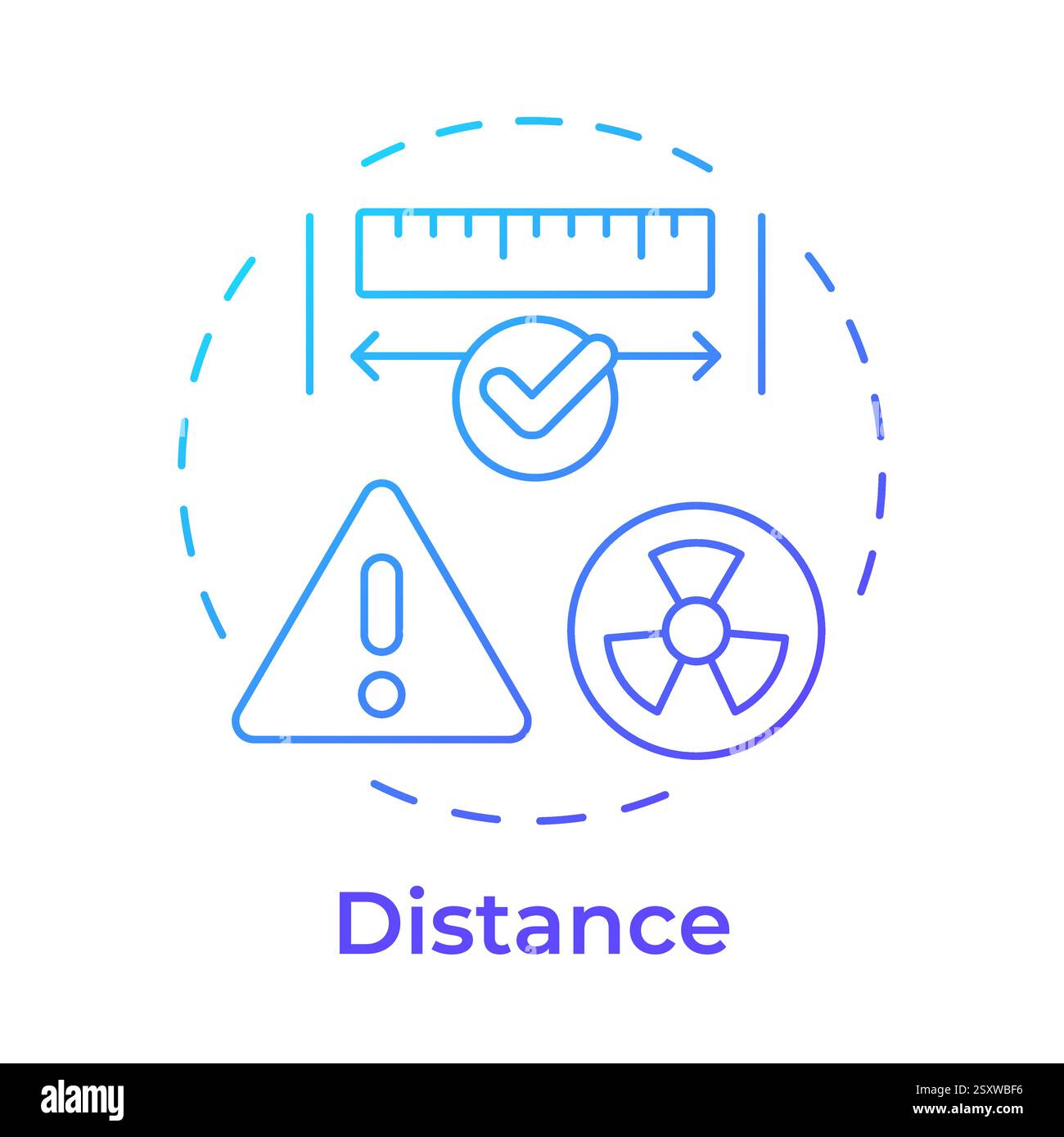 Distance principle blue gradient concept icon Stock Vector Image & Art - Alamy