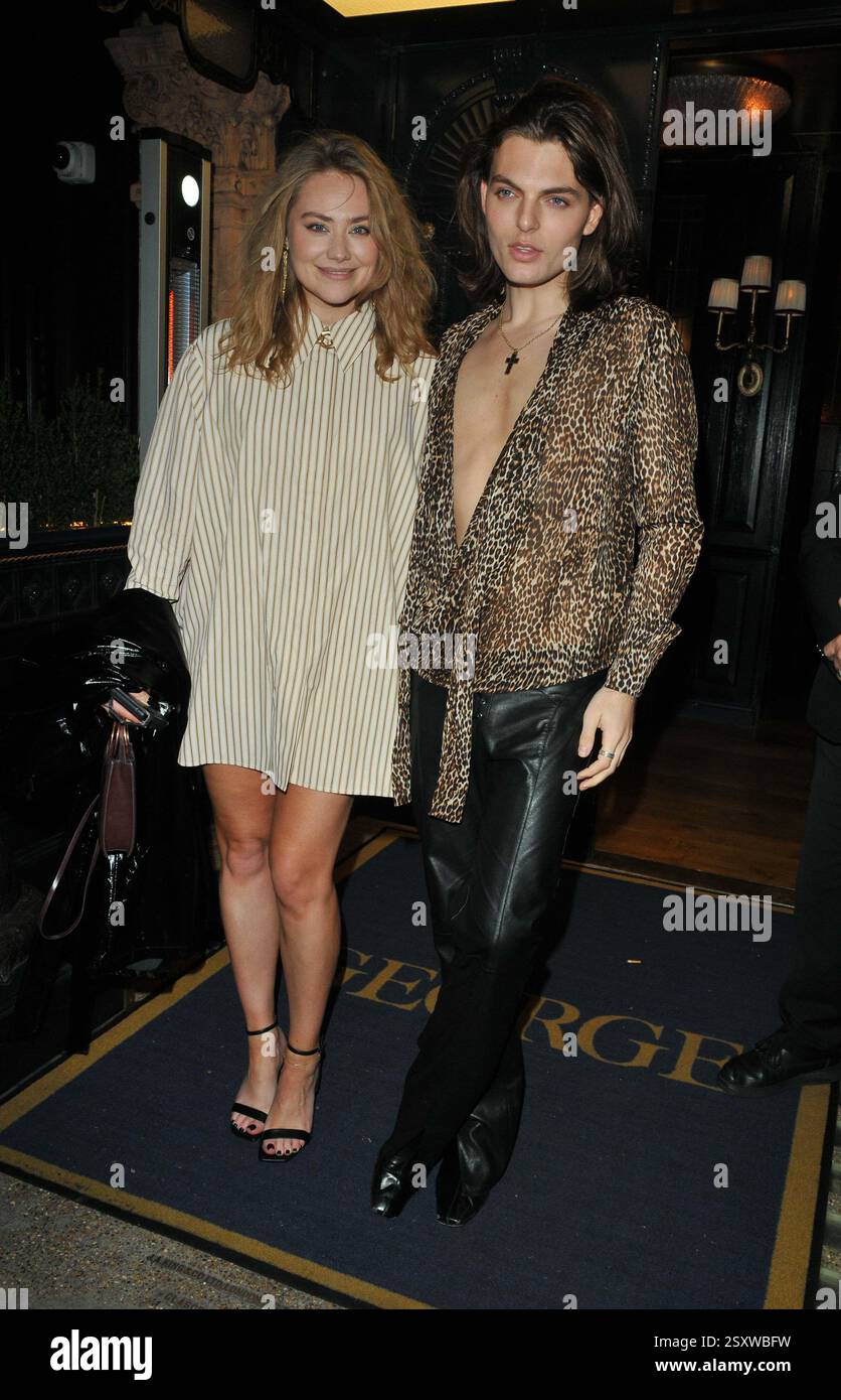 Georgia Lock and Damian Hurley at the LFW a/w 2025 Perfect Magazine ...