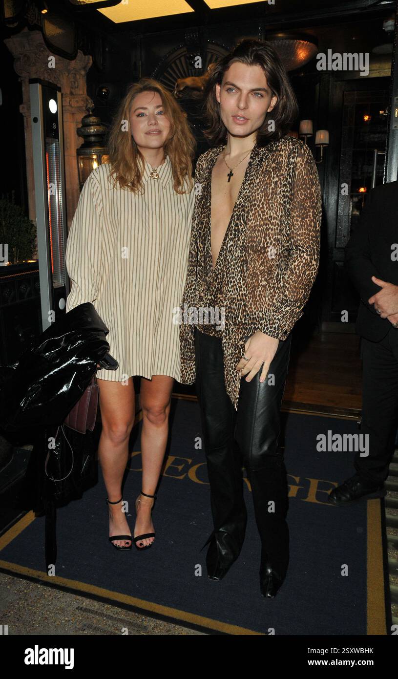 Georgia Lock and Damian Hurley at the LFW a/w 2025 Perfect Magazine ...
