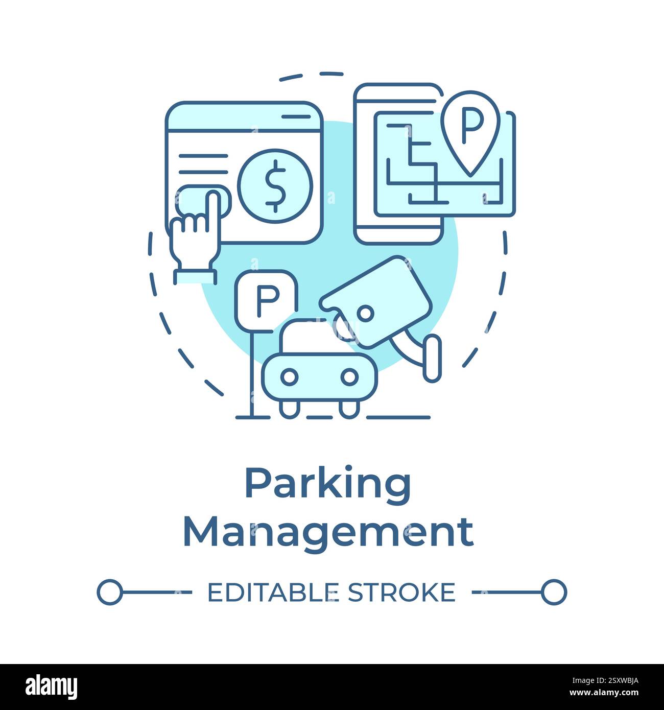 Parking management soft blue concept icon Stock Vector Image & Art - Alamy