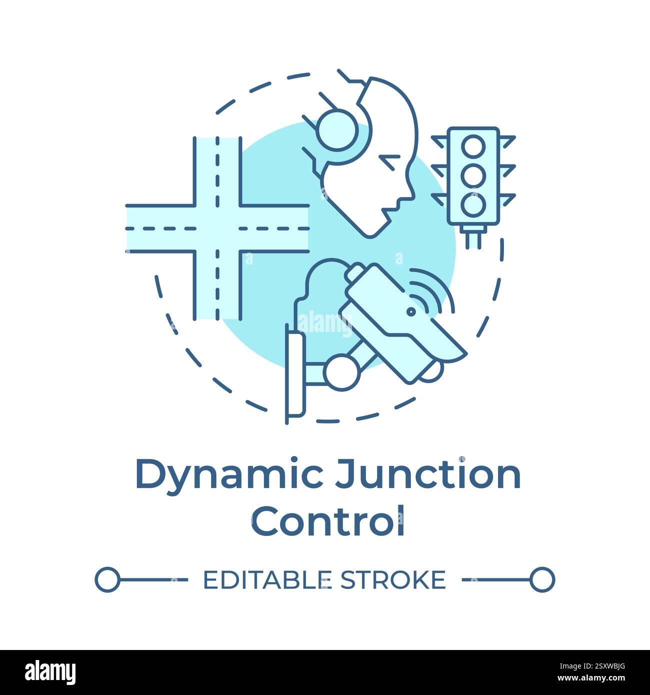 Dynamic junction control soft blue concept icon Stock Vector Image ...