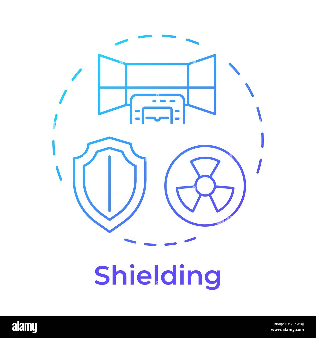 Shielding principle blue gradient concept icon Stock Vector Image & Art ...