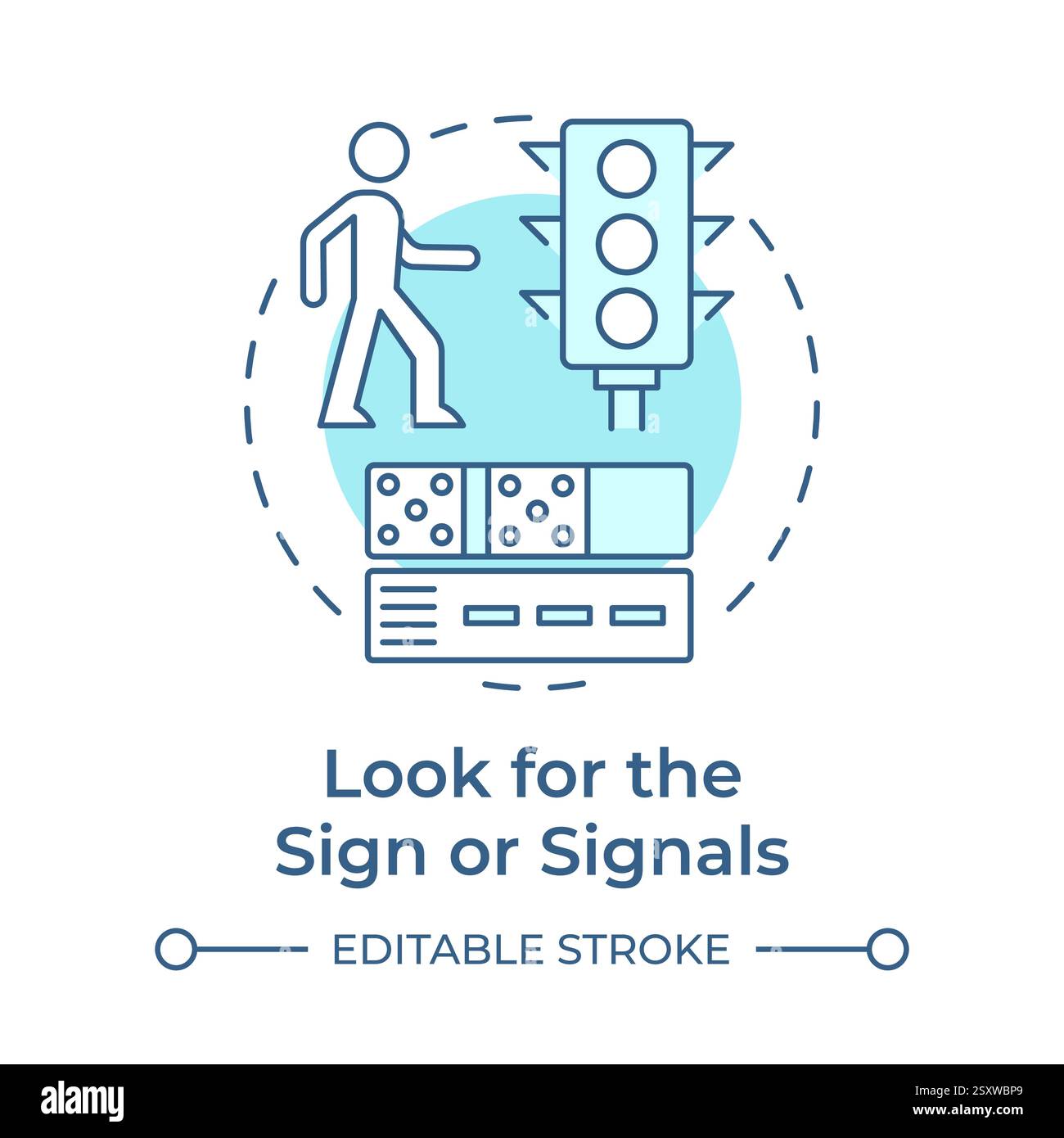 Look for signs and signals soft blue concept icon Stock Vector Image ...