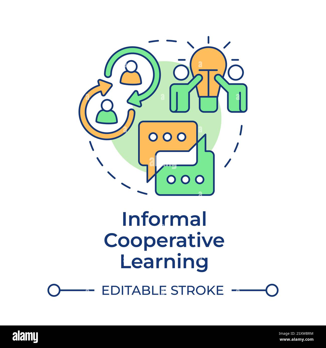 Informal cooperative learning multi color concept icon Stock Vector ...