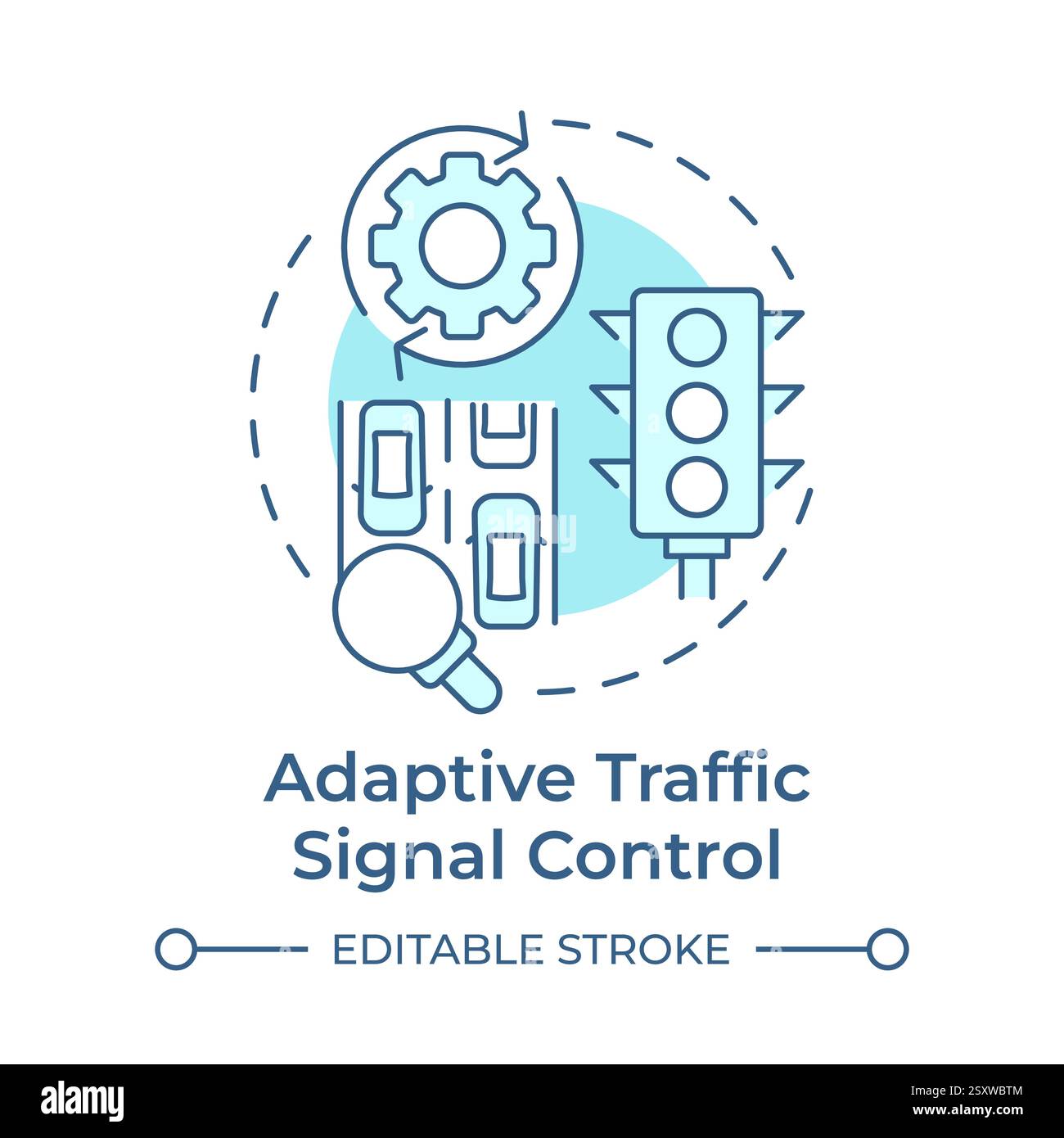 Adaptive traffic signal control soft blue concept icon Stock Vector ...