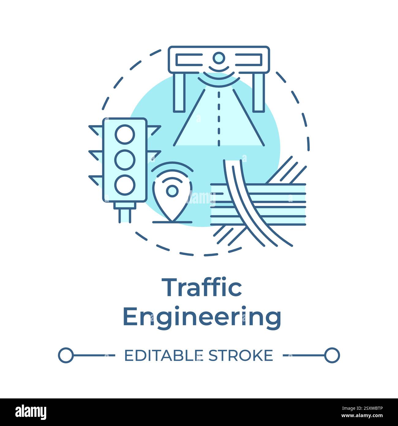 Traffic Engineering Soft Blue Concept Icon Stock Vector Image And Art Alamy