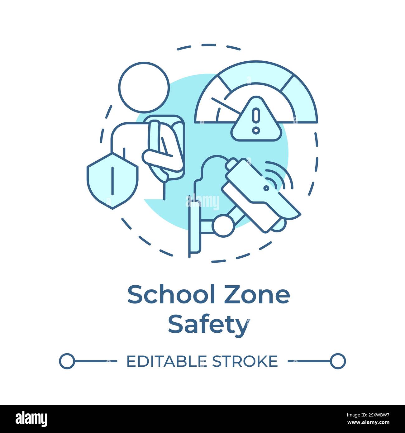 School zone safety soft blue concept icon Stock Vector Image & Art - Alamy
