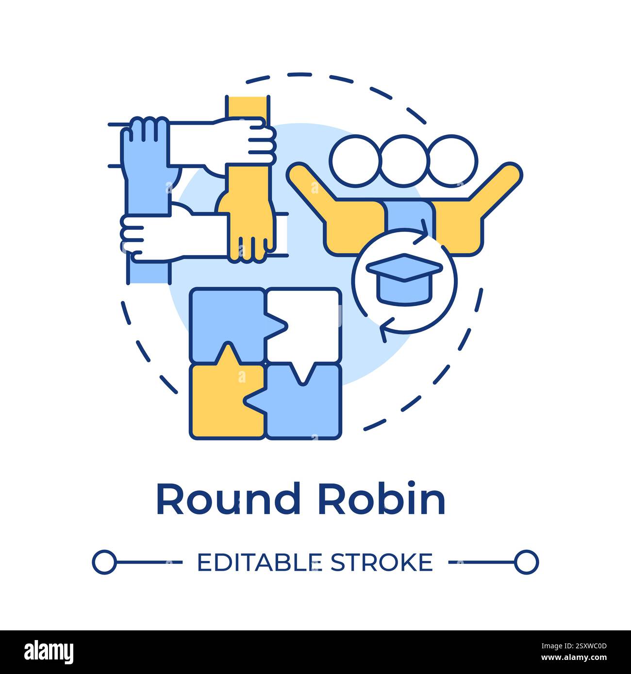 Round robin multi color concept icon Stock Vector Image & Art - Alamy