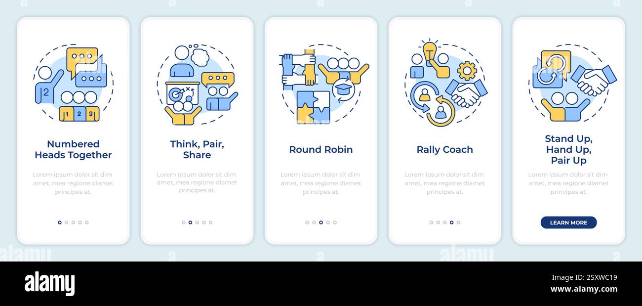 Cooperative learning structures onboarding mobile app screen Stock Vector Image & Art - Alamy