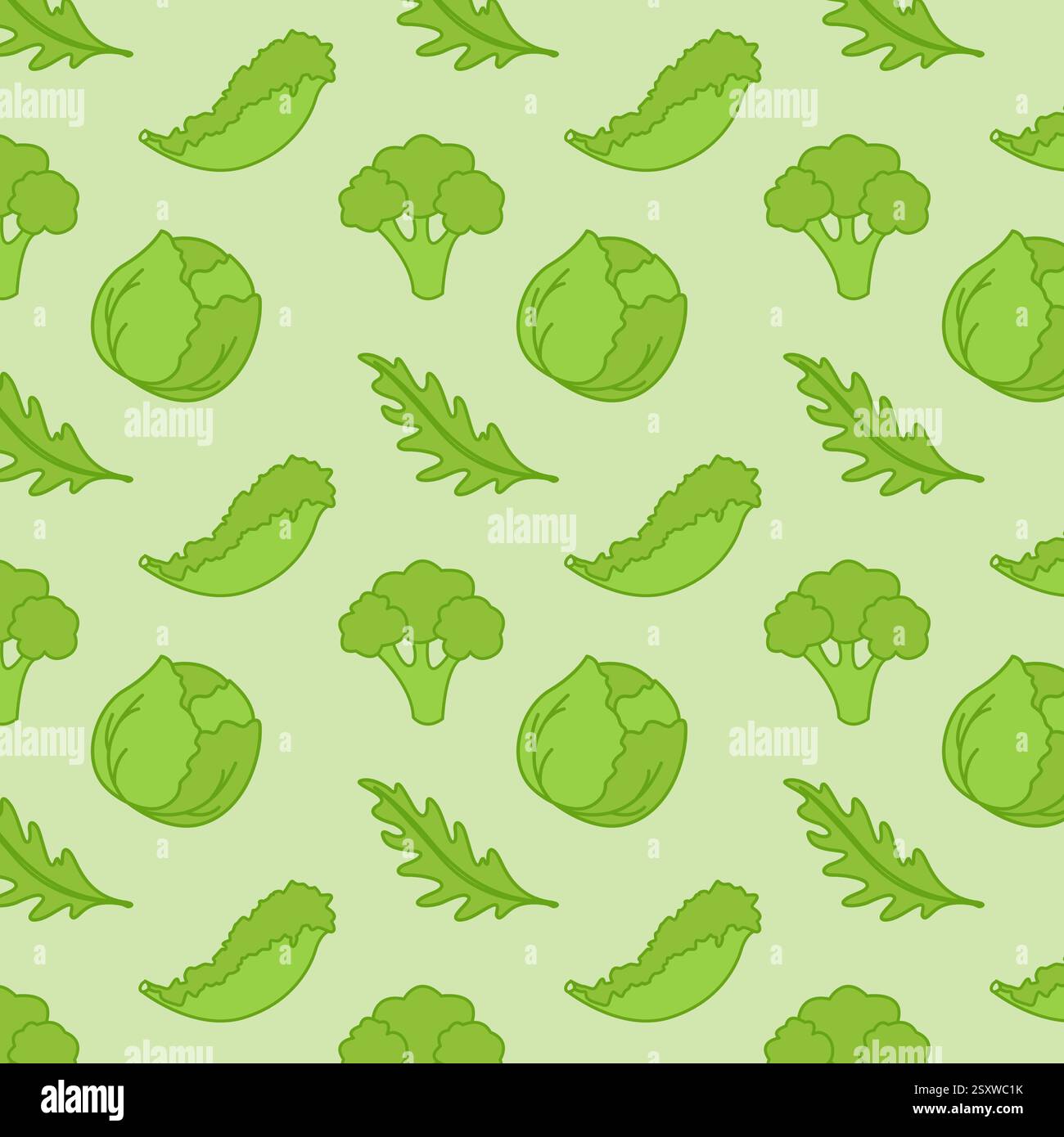 Green vegan vibe, green healthy vegetables, vegetarian nutrition, seamless pattern with cabbage ...