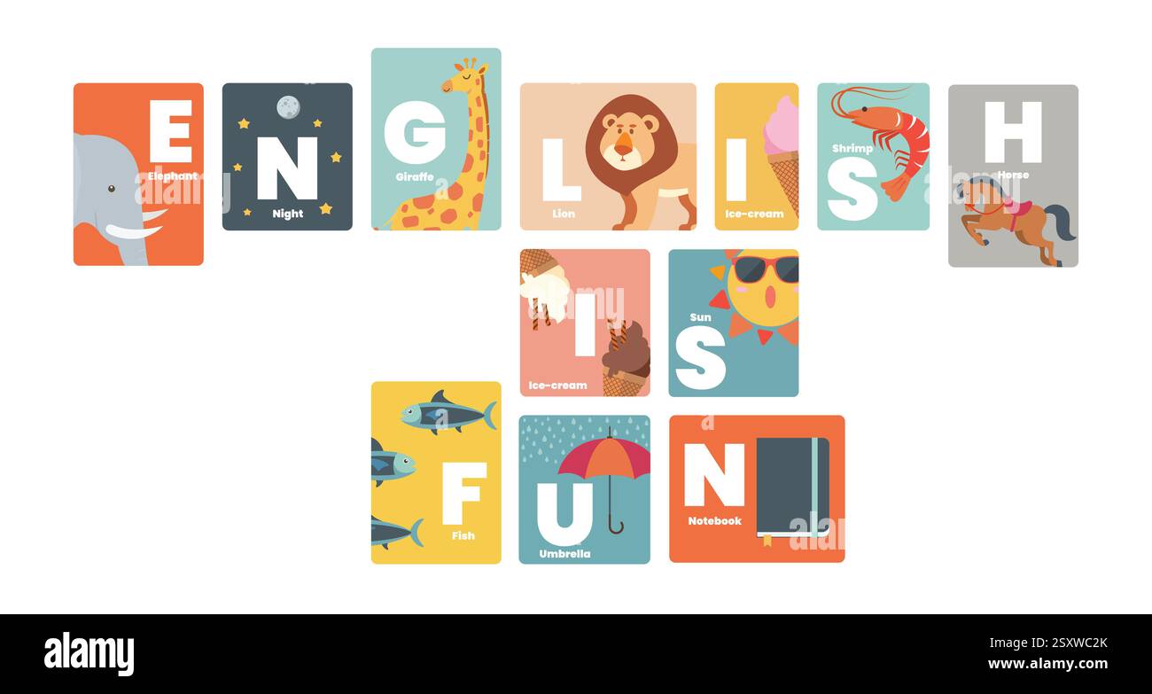 English is Fun. Alphabet Worksheet Cartoon. English alphabet for ...