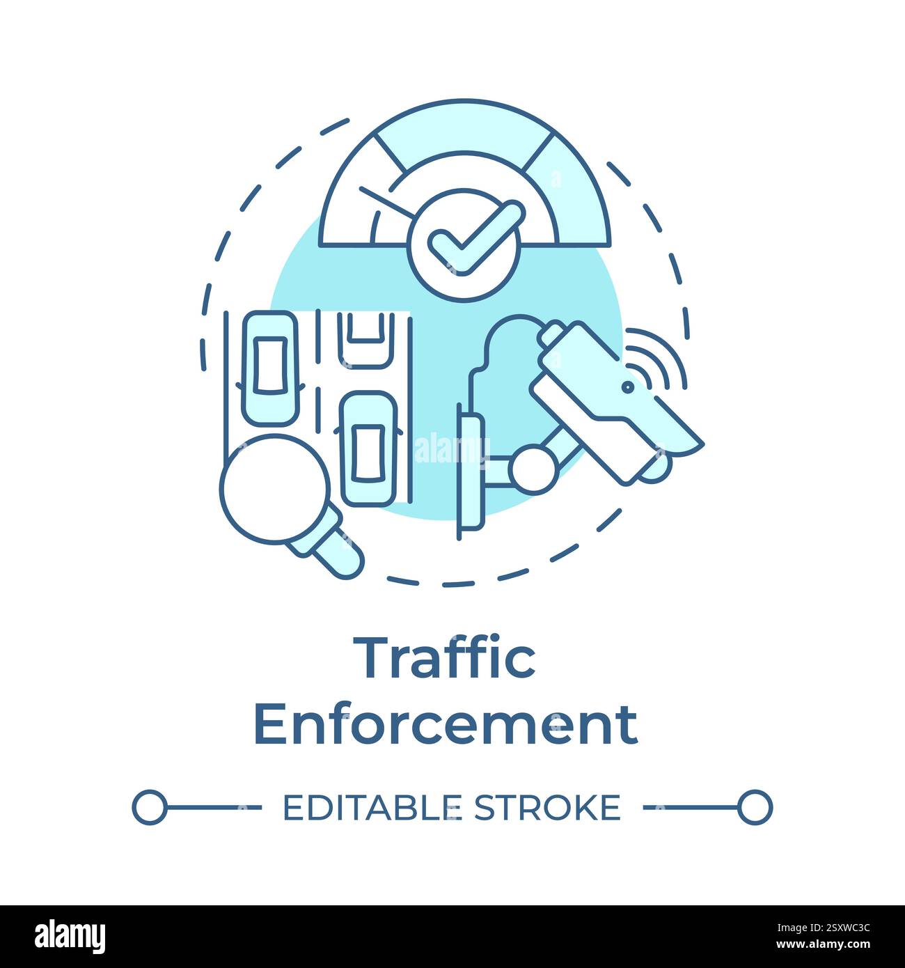 Traffic enforcement soft blue concept icon Stock Vector Image & Art - Alamy