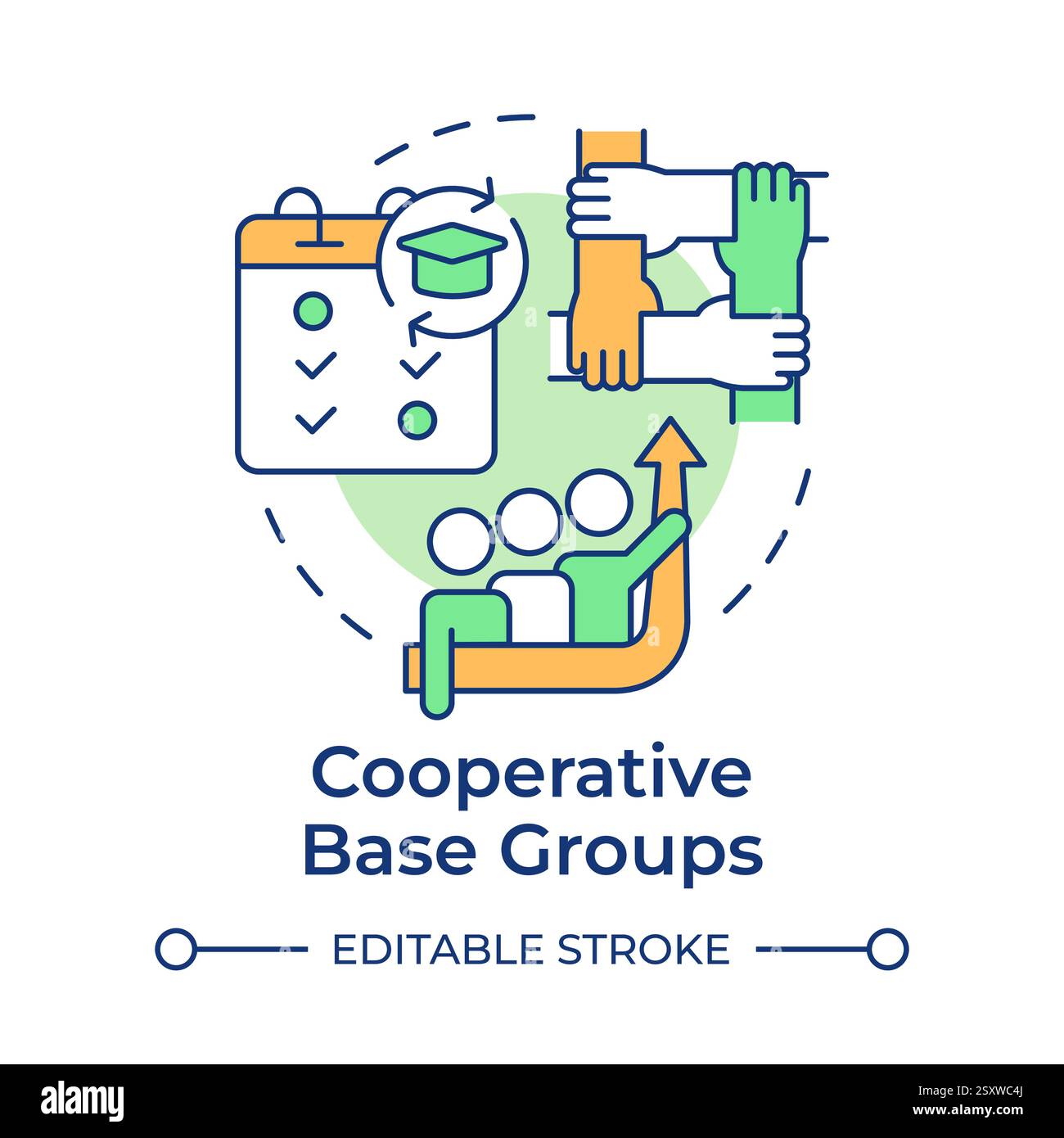 Cooperative base groups multi color concept icon Stock Vector Image ...