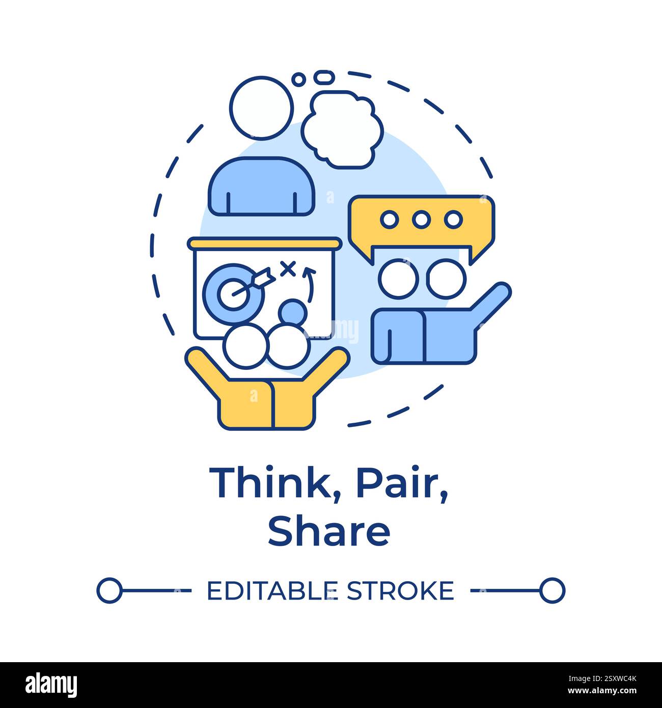 Think, pair, share multi color concept icon Stock Vector Image & Art ...