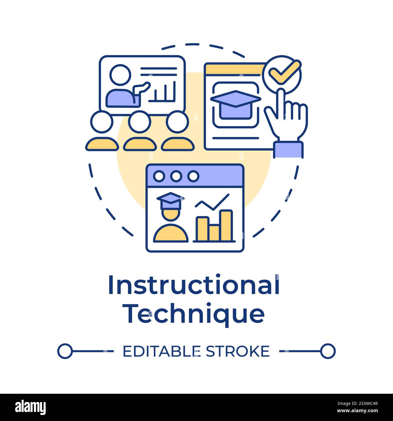 Instructional technique multi color concept icon Stock Vector Image ...
