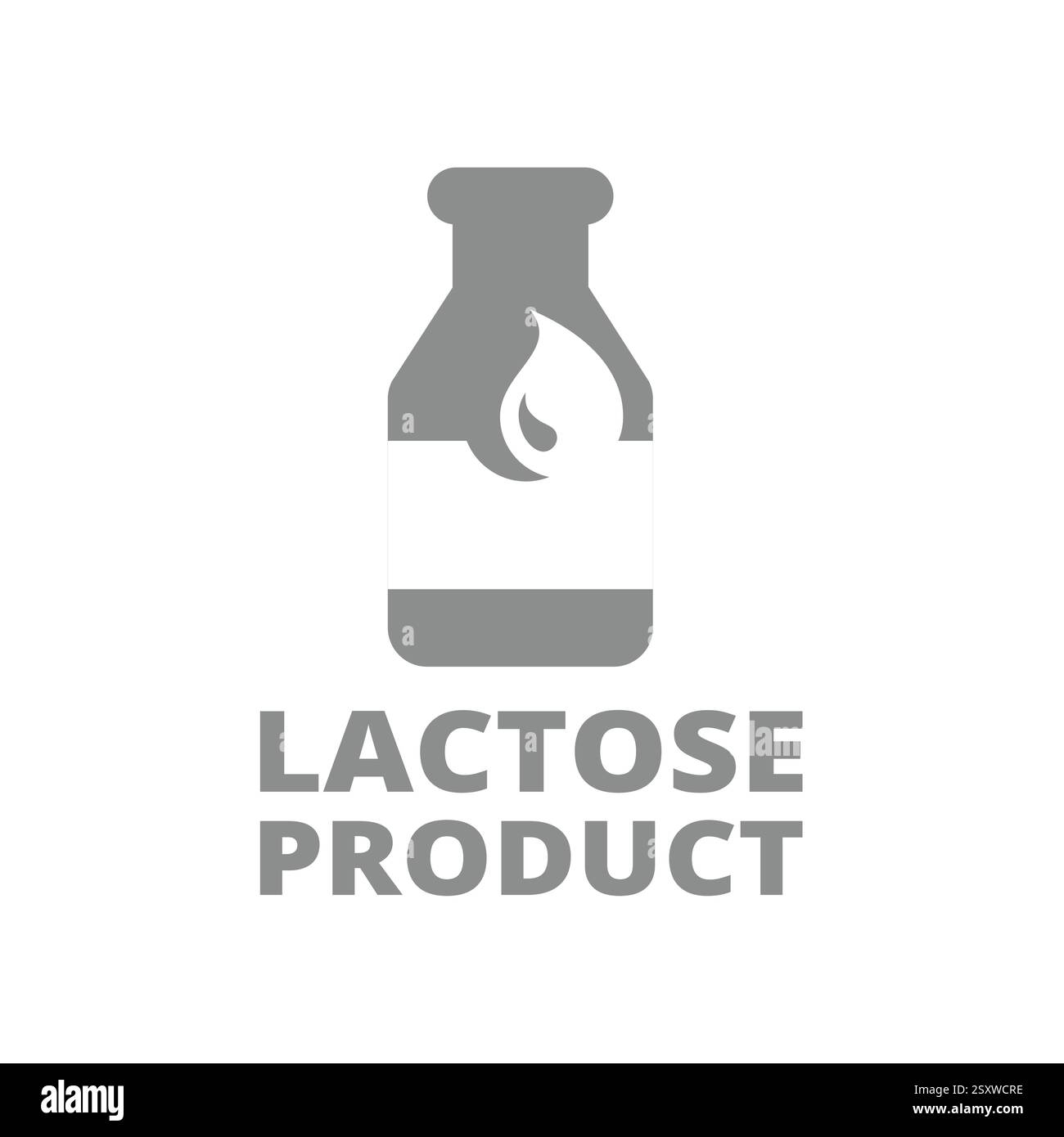 Lactose product vector icon. Milk bottle, dairy label Stock Vector ...