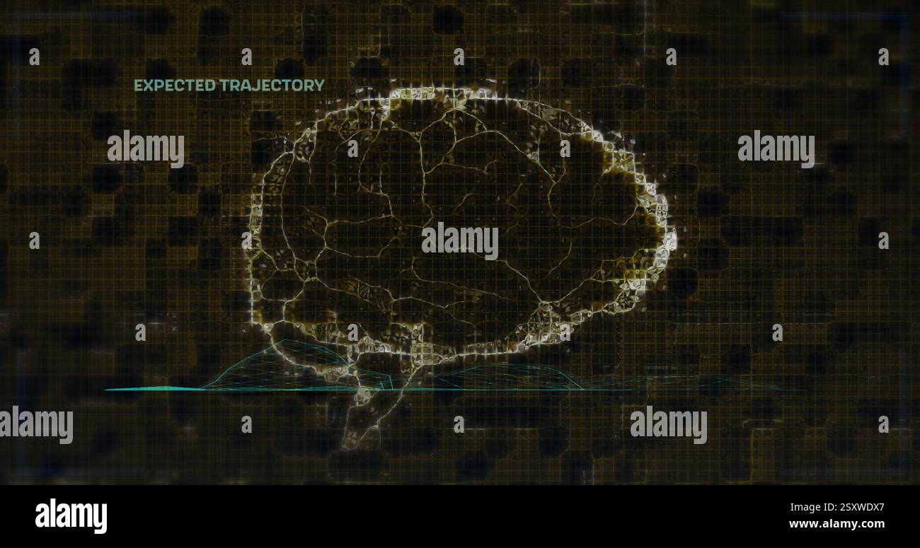 Network connections over human brain hi-res stock photography and ...