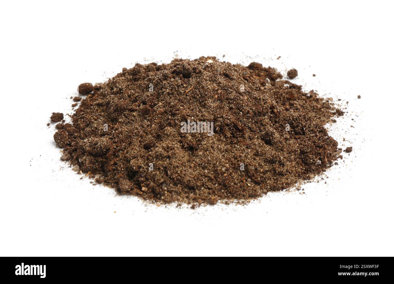 Pile of fresh soil isolated on white Stock Photo - Alamy