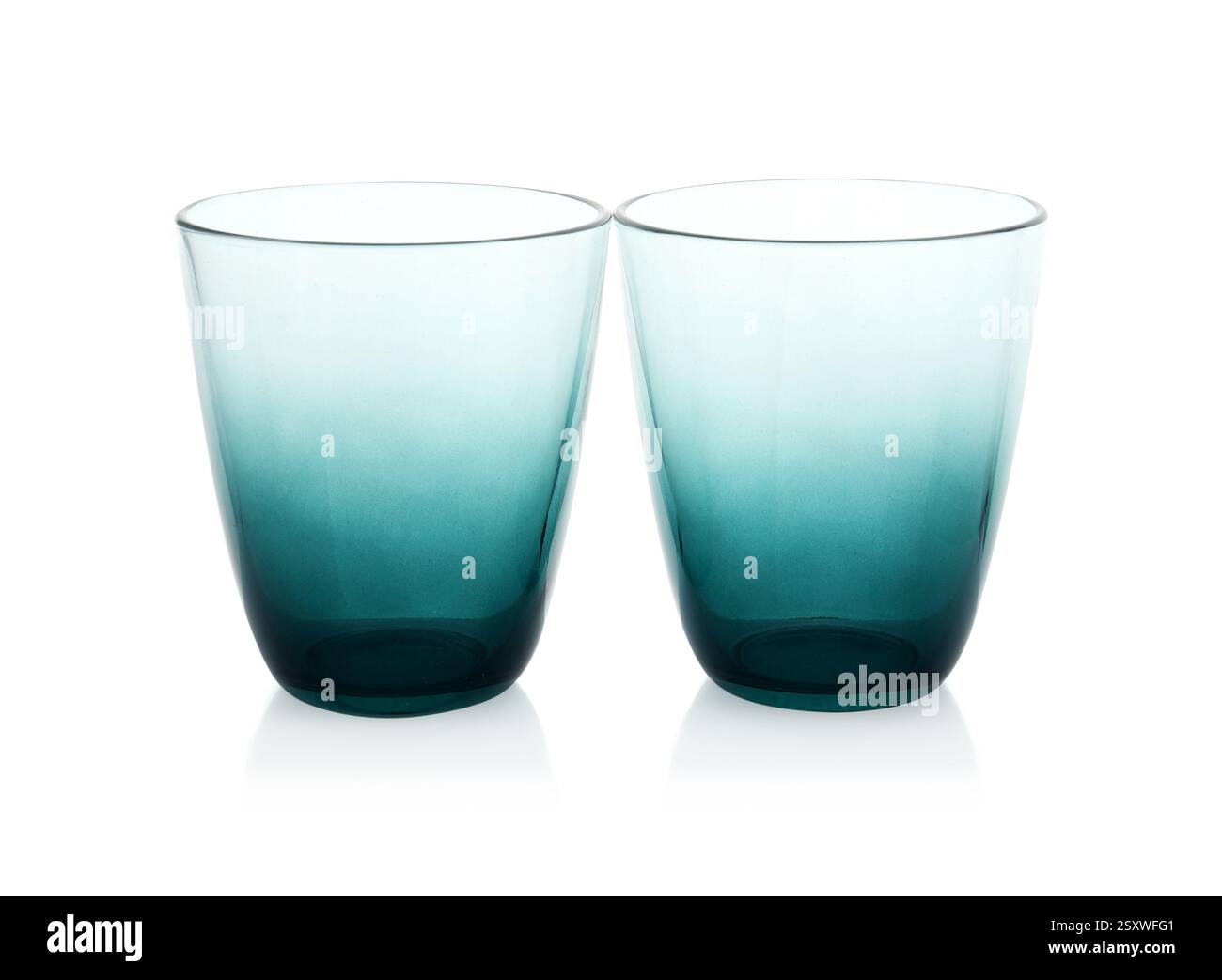 Two empty clean glasses isolated on white Stock Photo - Alamy