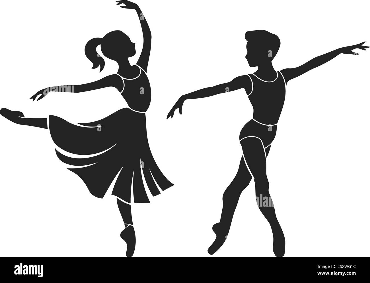 Male ballet dancers pose Stock Vector Images - Alamy