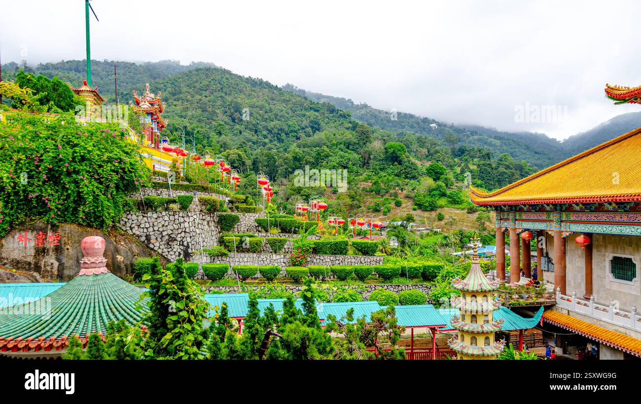 Chinese Temple Garden at the Kek Lok Si Temple in Hillside Setting with ...