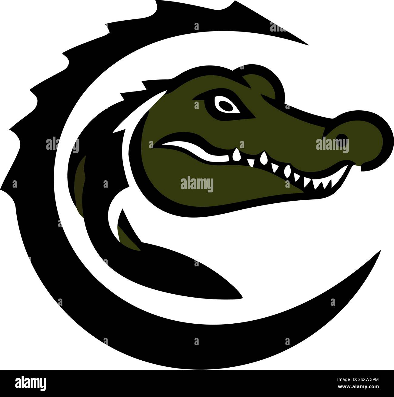 Aggressive Crocodile Head - Bold Wildlife Vector Design Stock Vector ...