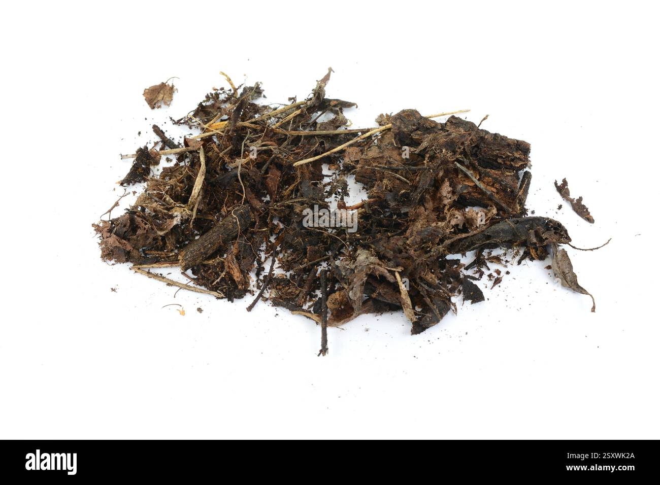 Peat soil isolated. Dried dry dirt, ground pile, manure soil, arid dirt ...