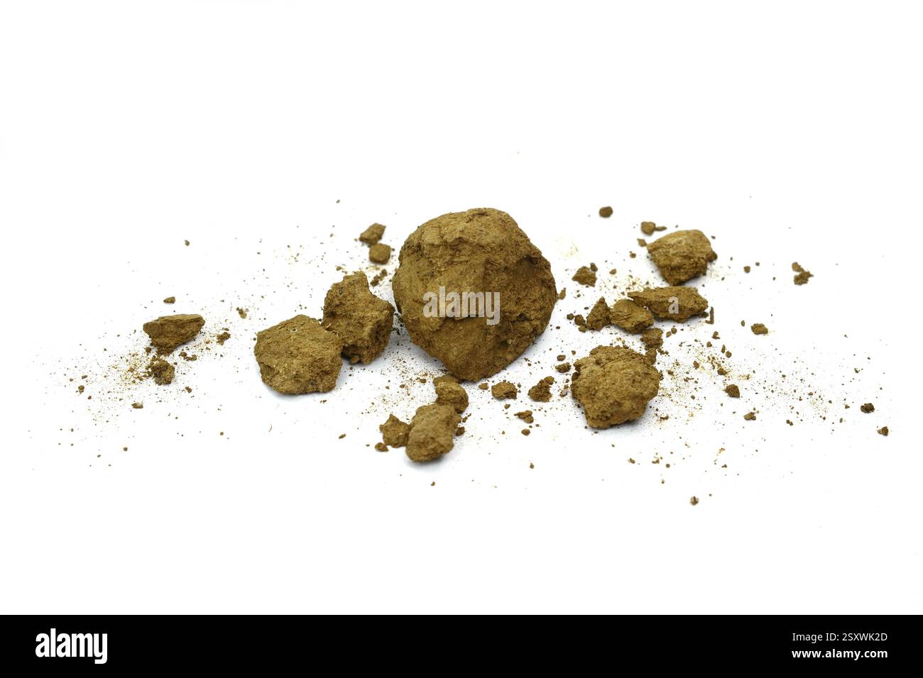 Peat soil isolated. Dried dry dirt, ground pile, manure soil, arid dirt ...