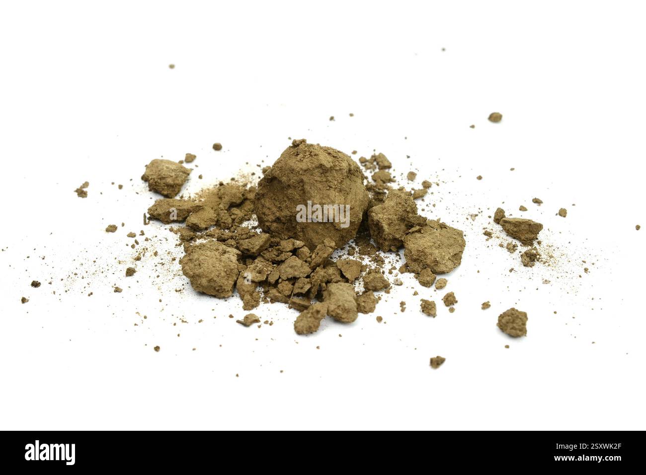 Peat soil isolated. Dried dry dirt, ground pile, manure soil, arid dirt ...