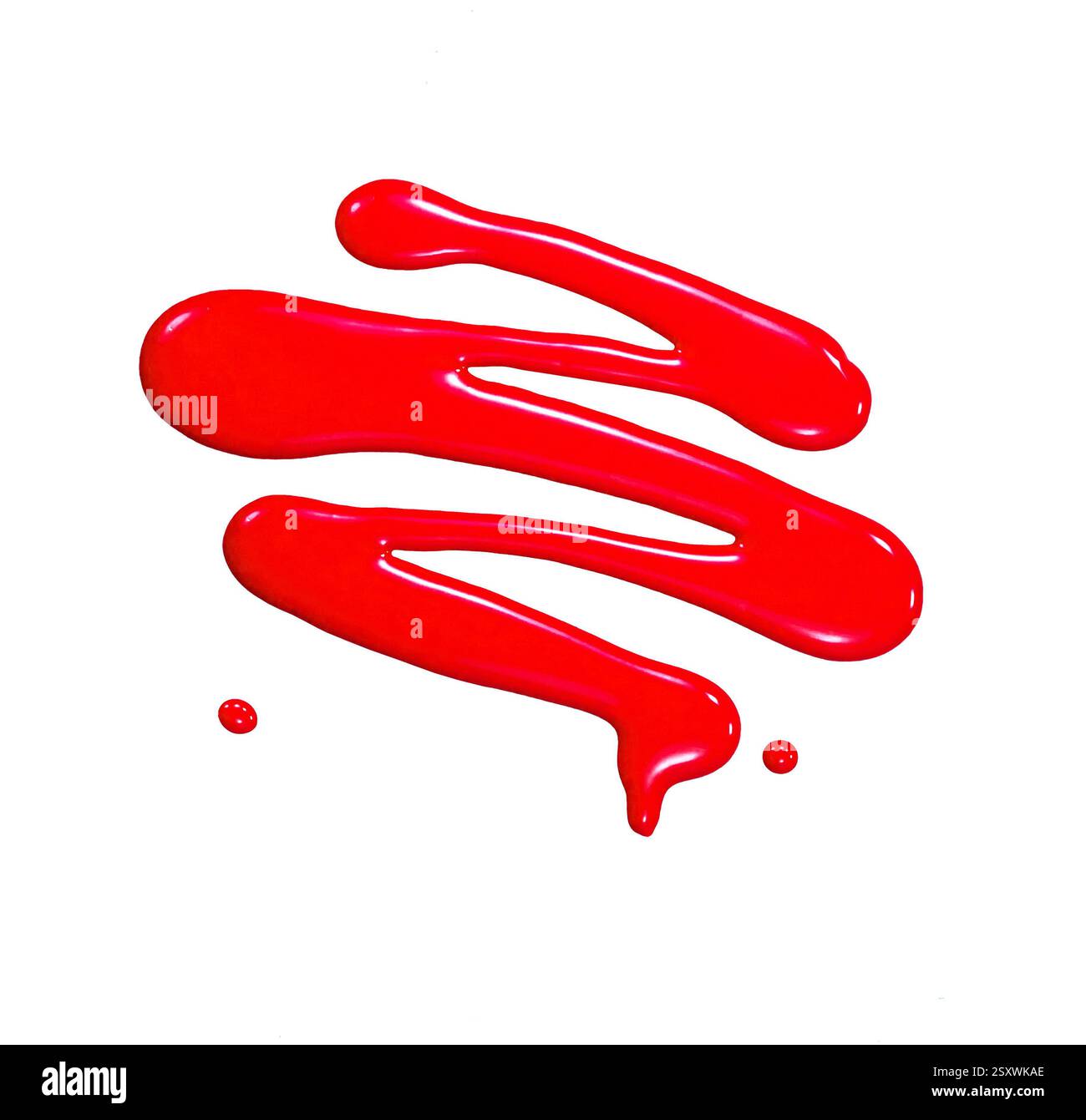 The puddle of red paint spill isolated on white background Stock Photo ...