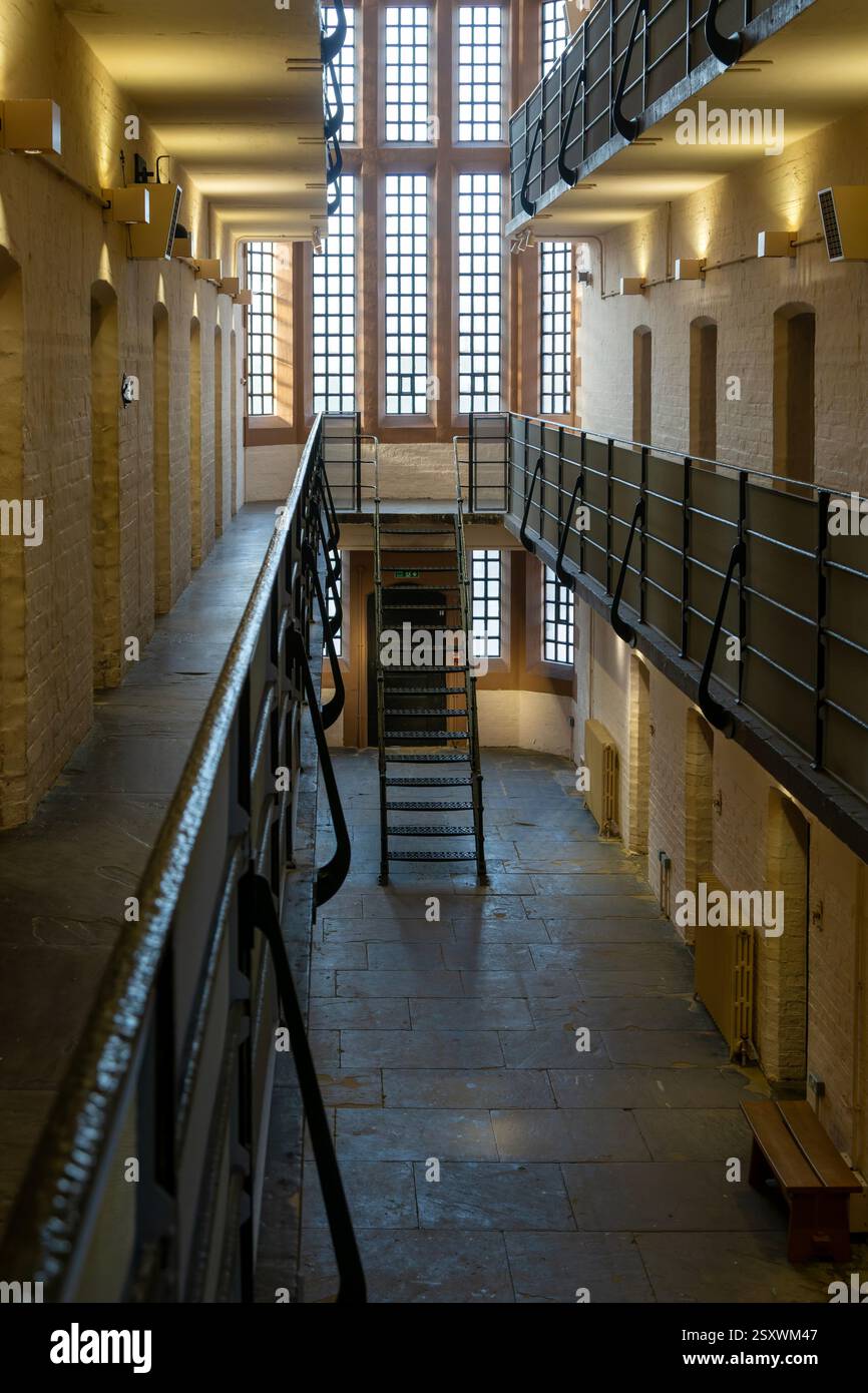 Interior of Victorian jail museum, Lincoln Castle, city of Lincoln ...