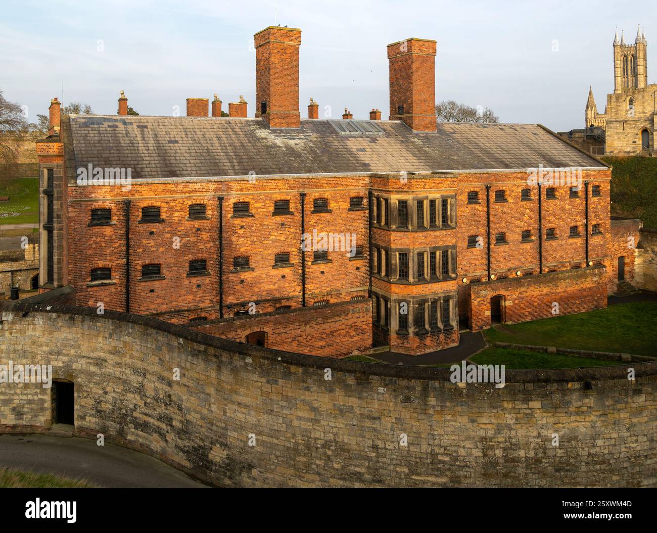 Exterior of Victorian jail museum, Lincoln Castle, city of Lincoln ...
