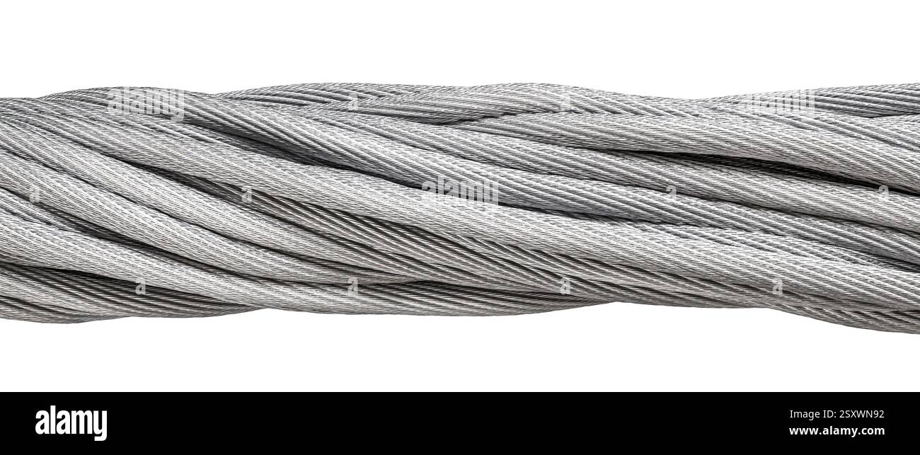 Thick steel cable weaving on transparent background 3d Stock Photo - Alamy