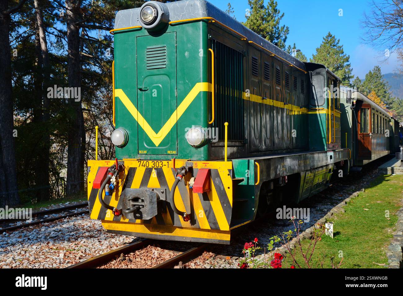 Front view of Diesel electric locomotive isolated on white Stock Photo ...