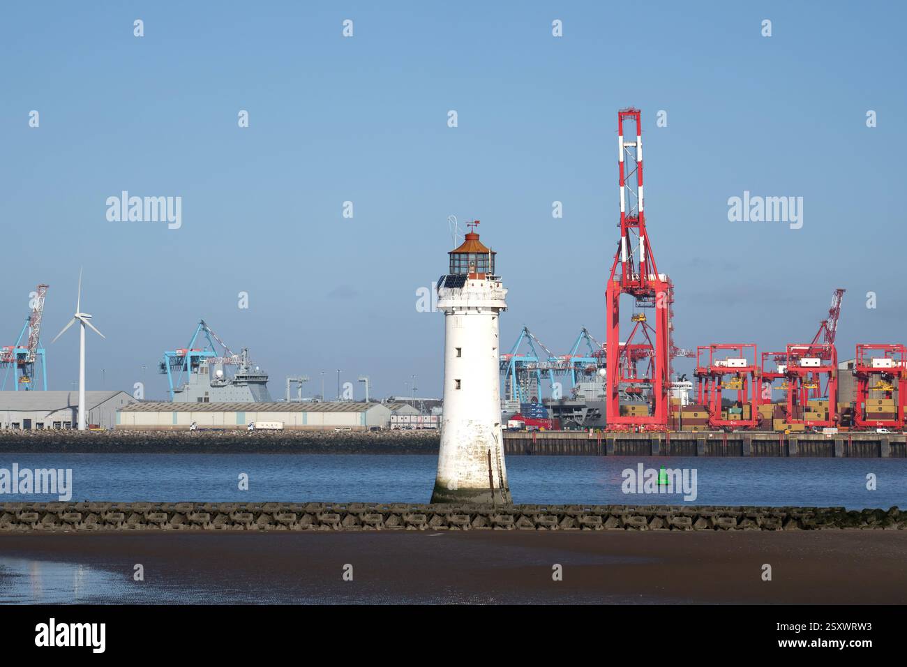 Perch Rock Lighthouse, New Brighton, The Wirral, Merseyside, England ...