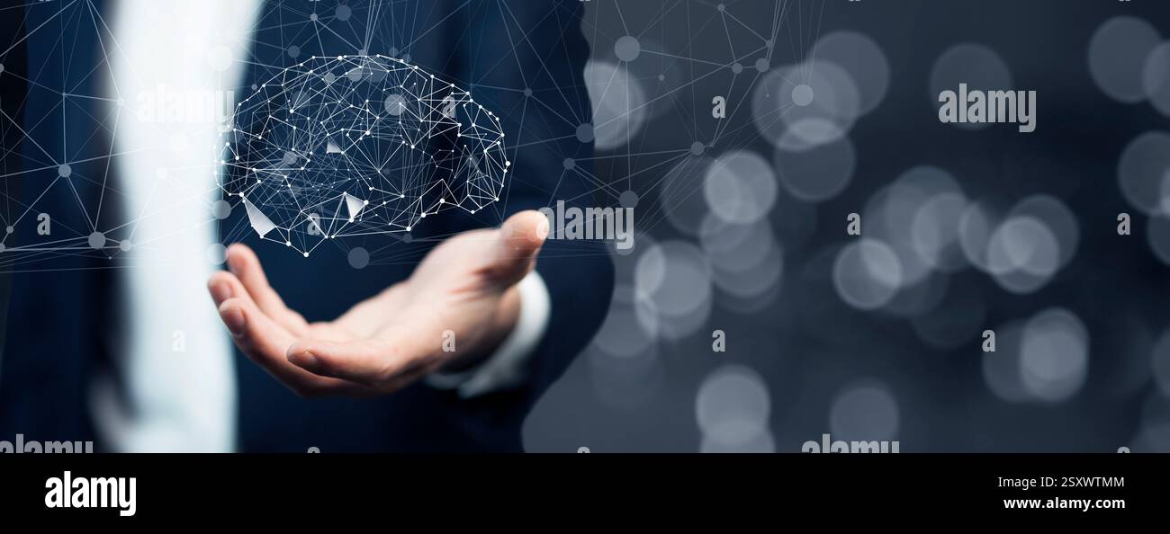 human brain in his hand Stock Photo - Alamy