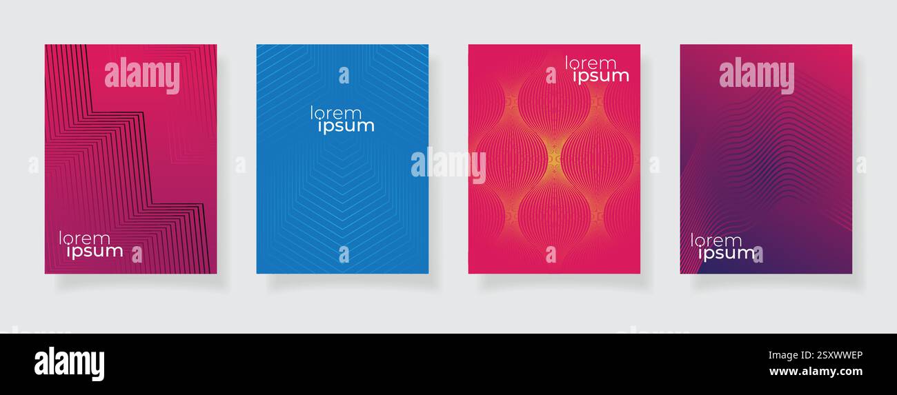 abstract gradient color pattern texture book cover template set ...