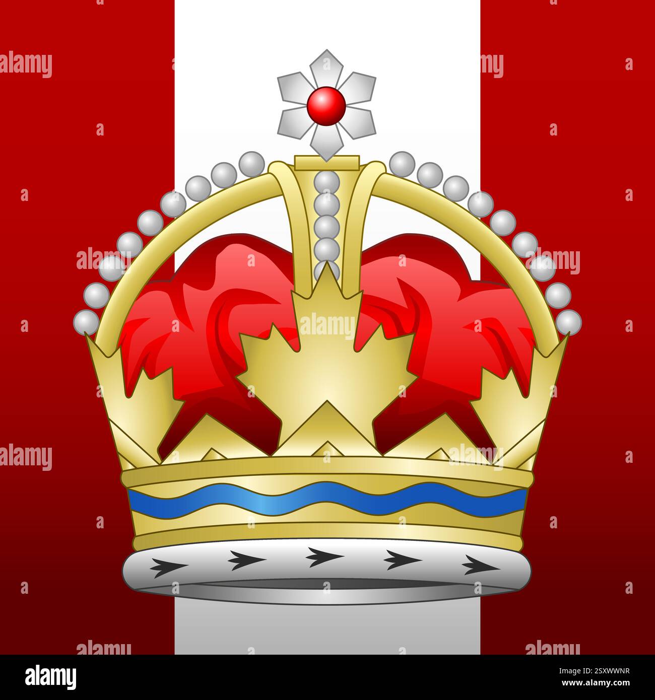 Canada new Royal Crown symbol with maple leafs, north american country ...
