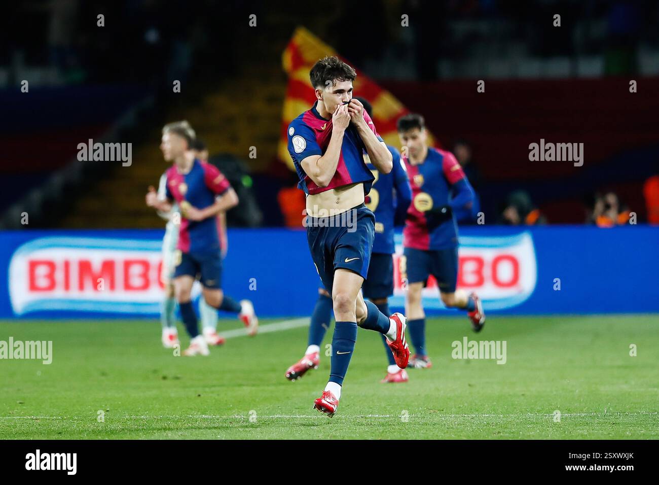 Pau Cubarsi of FC Barcelona celebrates a goal 2-2 during the Spanish ...