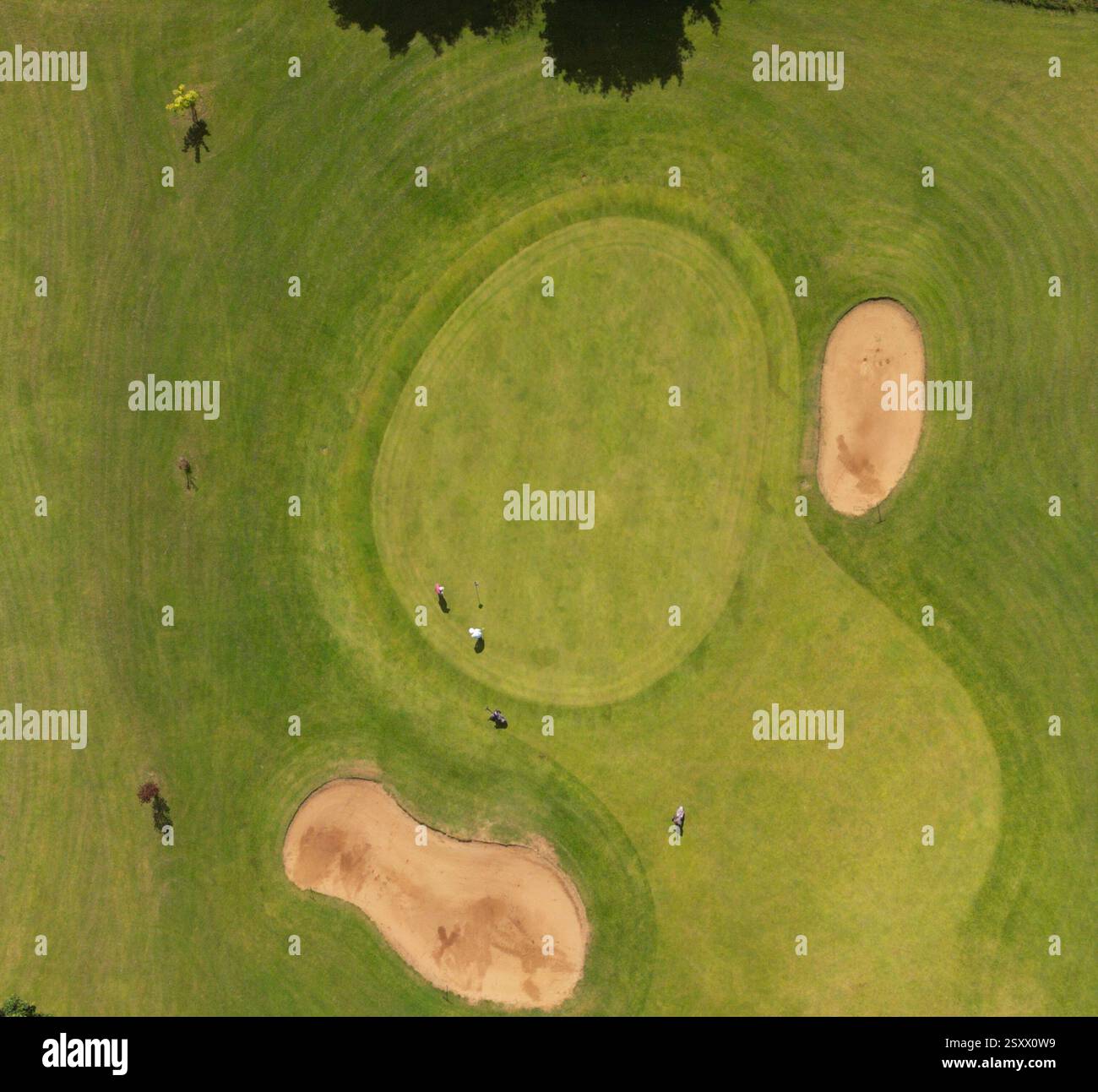 Aerial images of a British golf course and resort at the Cotswolds ...