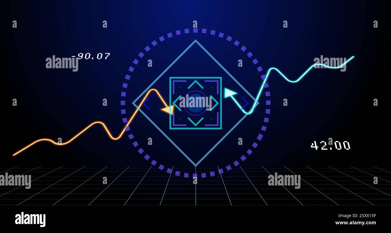 Image of diagrams over scope scanning and data Stock Photo - Alamy